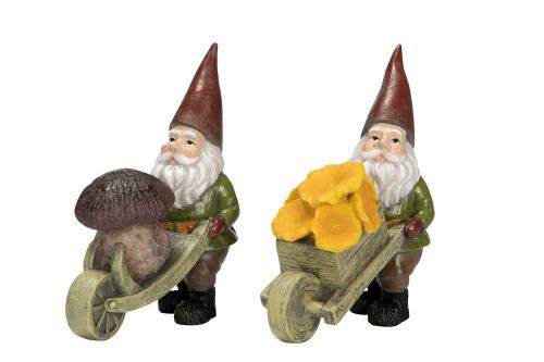 Hustomte - vätte med svamp i skottkärra - Nostalgiska.se